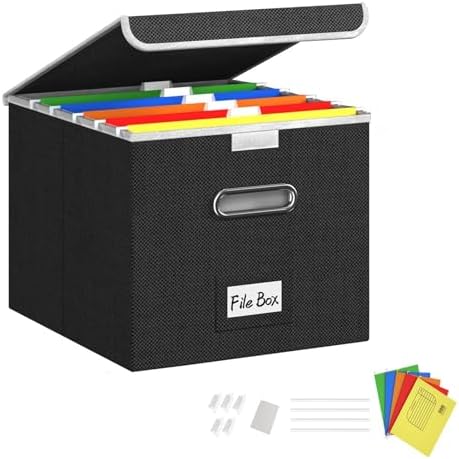 Amazon.com: ZICOTO Decorative File Organizer Box Set of 2 - Collapsible ...