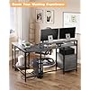 Amazon.com: L Shaped Computer Desk with Drawer, 67" Reversible Home ...