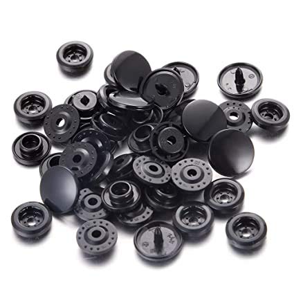 Asiatic Black Snaps Size 20 (1/2 Inch) Plastic Snaps Fastener Punch No ...