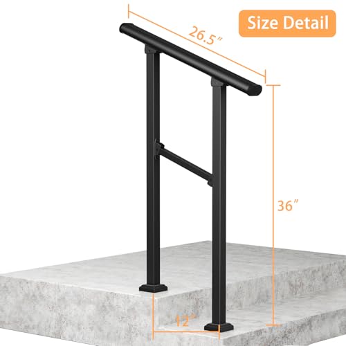 Snapklik.com : LOVMOR 2 Step Hand Rails For Outdoor Steps, Wrought Iron ...