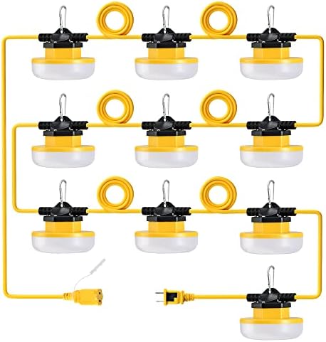 HYANGLUX 100ft Construction String Lights: 150w 21000lm ETL Certified ...