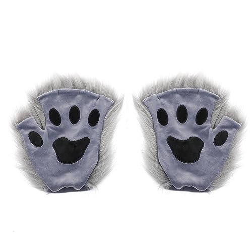 Snapklik.com : Wolf Paw Gloves Cat Fingerless Mittens Halloween Costume ...