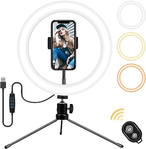 Ring Light, Selfie Ring Light with Tripod Stand 3 Colors and 10 ...