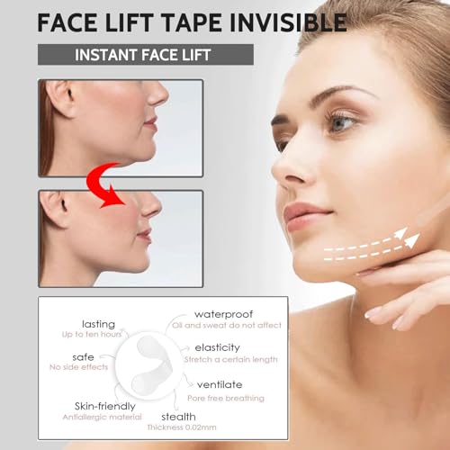 Face Lift Tape Invisible, 100PCS Face Lift Tape, Anti Wrinkle Patches ...