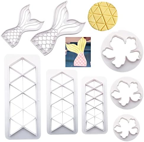 Amazon.com: Palksky Mermaid Cake Fondant Cutter/Scale Cookie Cutter ...