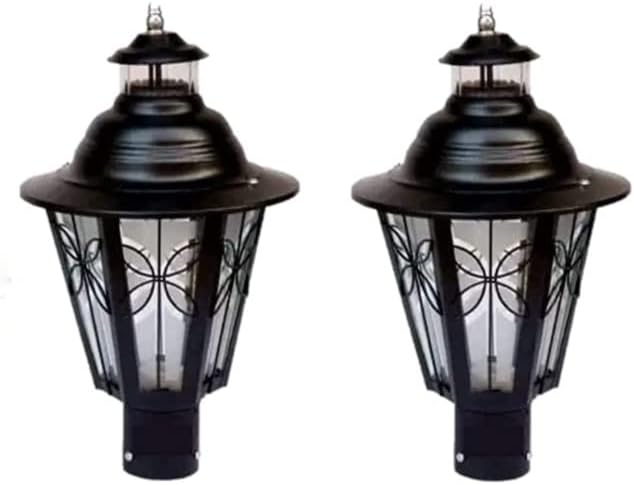 LEGEEN Light Set of 2 Outdoor Home Metal Gate Light Pillar Lamp Modern ...