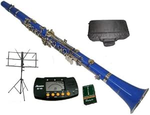 Amazon.com: Merano B Flat Blue/Silver Clarinet with Case+MouthPiece ...