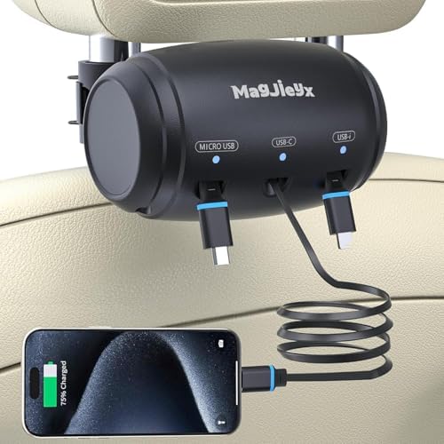 OHLPRO 3-in-1 Retractable Backseat Car Charging Station, 36W Fast Car ...
