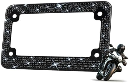 Amazon.com: EWBN Motorcycle Black Bling License Plate Frames,Diamond ...