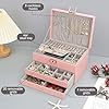 Amazon.com: DesignSter Jewelry Box, Jewelry Organizer with 2 Drawers, 3 Layers Leather Jewelry ...