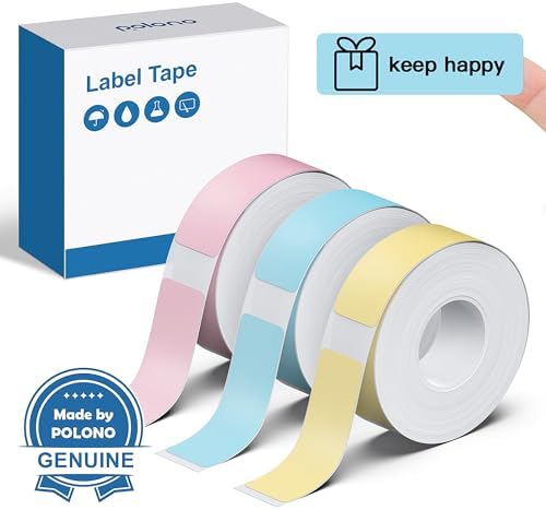 POLONO P31S Label Maker Tape, Adapted Label Print Paper, 14x40mm(0.55 ...