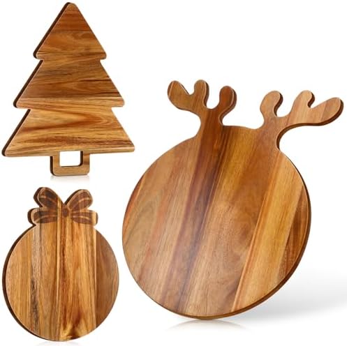 Amazon.com: Yungyan 3 Pcs Christmas Cutting Board Charcuterie Board ...