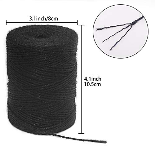 Snapklik.com : Vivifying 656 Feet Black Jute Twine, Natural 2mm Jute ...