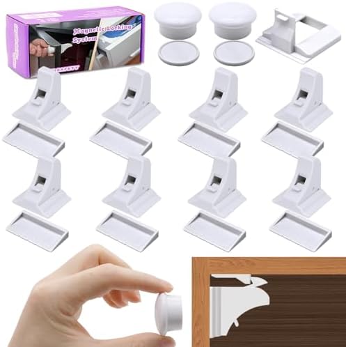 Amazon.com: Magnetic Cabinet Locks Baby Proofing, Child Safety Magnet ...