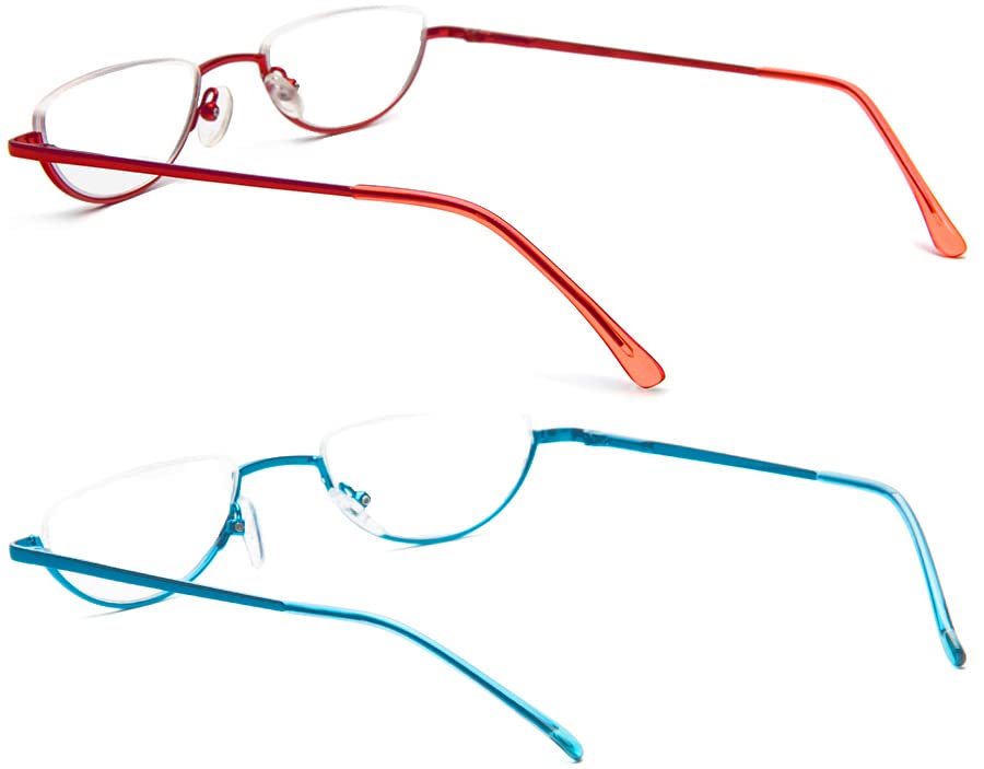 Snapklik.com : REAVEE 2 Pack Retro Designer Half Frame Reading Glasses ...