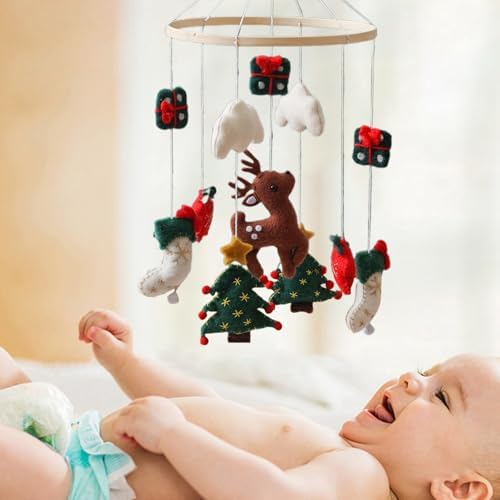 Amazon.com : Baby Mobile - Felt Reindeer and Tree Bassinet Mobile ...