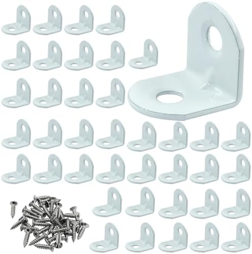 Amazon.com: Oufiin 40 Pcs Small White L Brackets & 80 Pcs White Screws ...