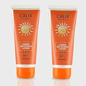 Calix Herbal Ayurvedic Sunscreen - Carrot Sun Screen Lotion SPF 40 PA ...