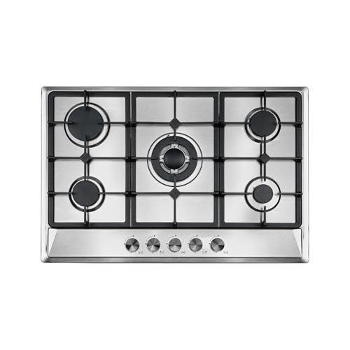 30 Inch 5 Burner Gas Cooktop - Stainless Steel Built-in Stovetop with ...