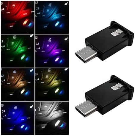 Amazon.com: DXNQ 2PCS USB Type C LED Ambient Light, 8 Colors RGB ...