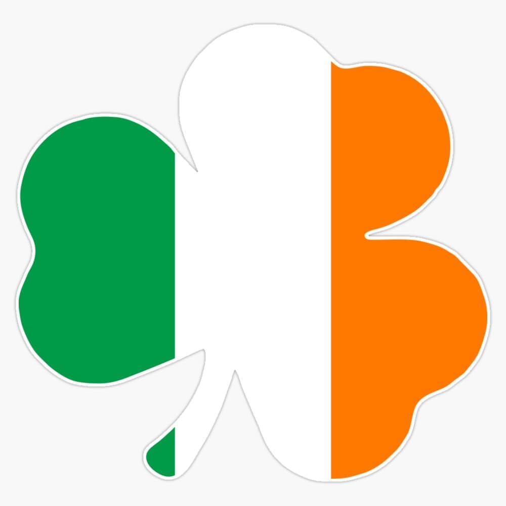 Amazon.com - Ireland Flag Irish Shamrock Clover Sticker Vinyl Decal ...