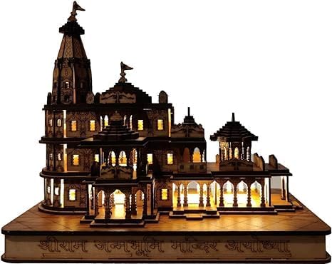 Allen Global LED Light Hand Carved Temple with Multicolour Lights Shri ...