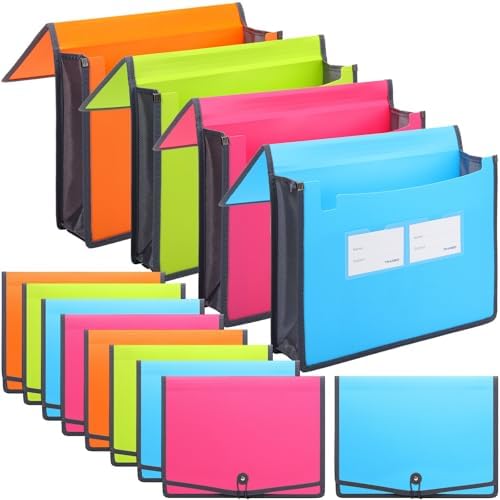 Amazon.com : Fuyoooo 12 Pack Plastic Expanding File Folder Document ...