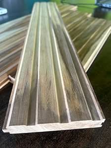 Teak Wood Wall Paneling, 217cm x 12cm, Finger Joint Panels : Amazon.in ...