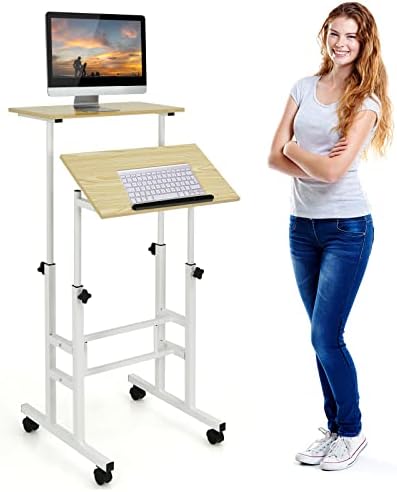 Amazon.com: Mount-It! Mobile Computer Cart with Monitor Mount for ...