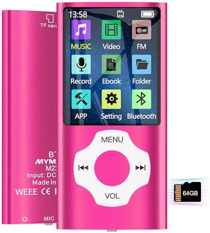 Amazon.com: MYMAHDI 64GB MP3 Player with Bluetooth 5.2, LCD Screen ...