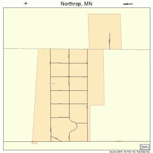 Large Street & Road Map of Northrop, Minnesota MN - Printed poster size ...