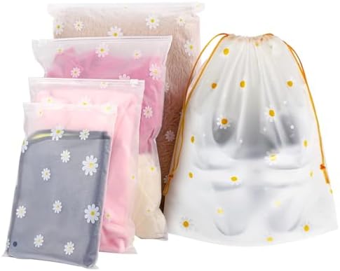 6 Pack Drawstring Bags, Reusable Waterproof Bag Toiletry Bags Draw ...