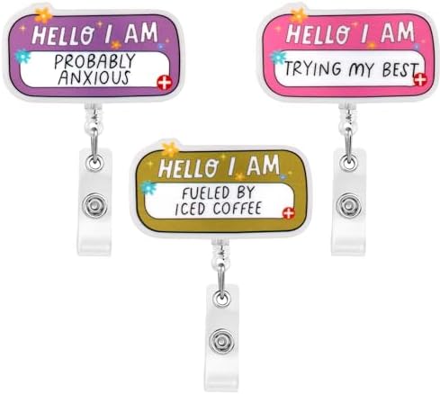 Amazon.com : GIURKUU 7 Pcs Funny Badge Reels, Cute Retractable Nurse ...