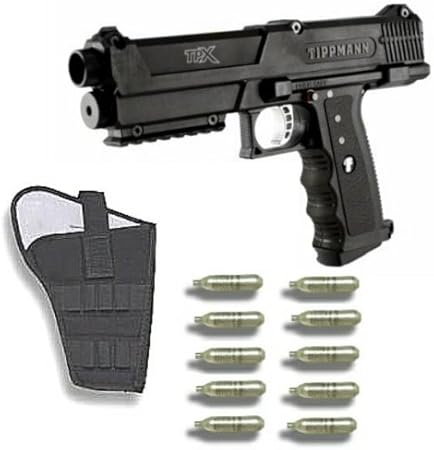 Amazon.com : Tippmann TPX Paintball Pistol Gun + Holster + 10 CO2 ...