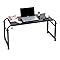 Livzing Height Adjustable Computer Table with Locking Wheels-Wooden ...