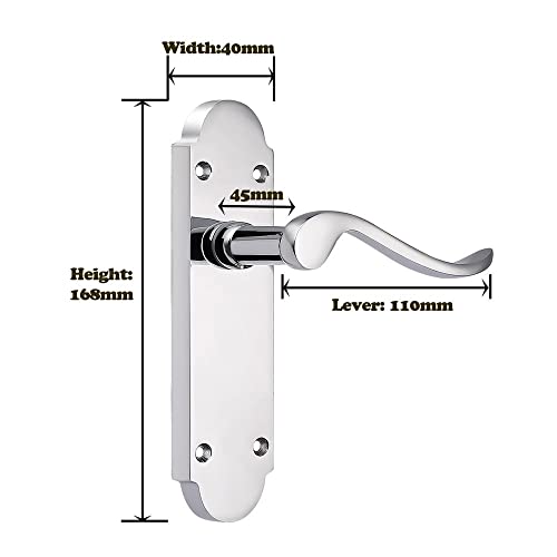 Probrico 2 Pack Internal Chrome Door Handles, Shaped Victorian Scroll ...