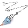 Amazon.com: Jovivi Natural Aquamarine Crystal Pendulums for Divination ...