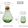 Glass Water Jug With Cork Lid 44oz/1300ml Green Modern Pitcher Jug with ...