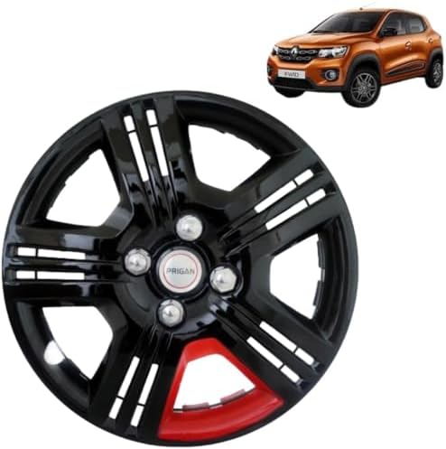 PRIGAN Wheel Cover Compatible for Renault KWID 13 Inch Black RED Wheel ...