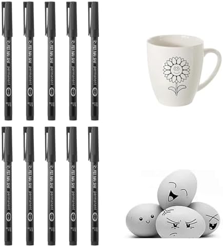 10PCS Fine Tip Permanent Pens,Sharpies Black,Markers Sharpie,Line ...