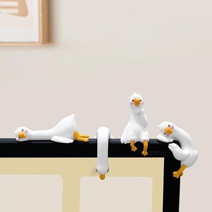 Amazon.com: JCSY Lazy Duck Computer Decoration, 4 PCS Mini Resin Goose ...