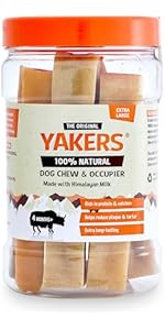 YAKERS Natural Chews for Dogs, Strawberry, Medium (Pack of 20 ...