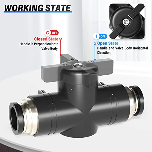 Snapklik.com : BVU-1/2 OD Ball Valve Air Flow Control Valve Push To ...