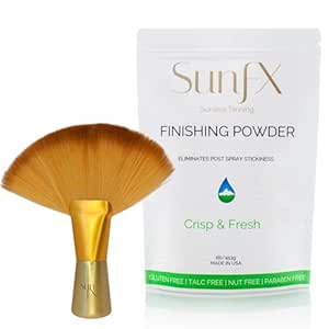 Amazon.com : SunFX Post Spray Finish Powder 1LB & Professional Salon Large Fan Brush Combo ...