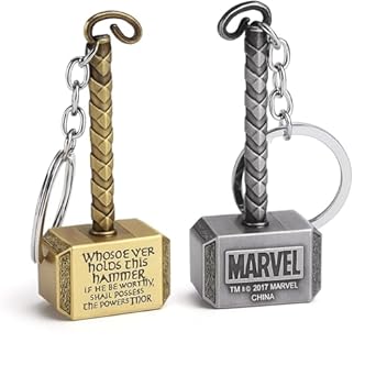 Boosty® Thor Hammer Keychain Combo Set – Silver & Gold Miniature ...