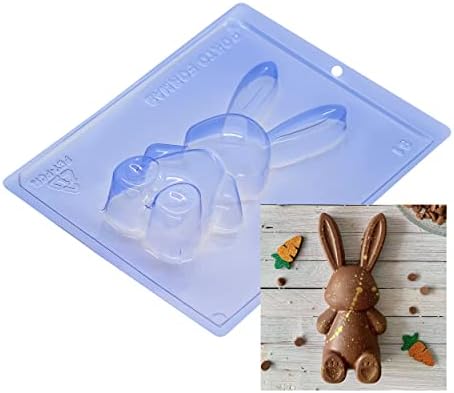 Amazon.com: 3D Easter Rabbit Bunny Shaped Polycarbonate Chocolate Mold ...