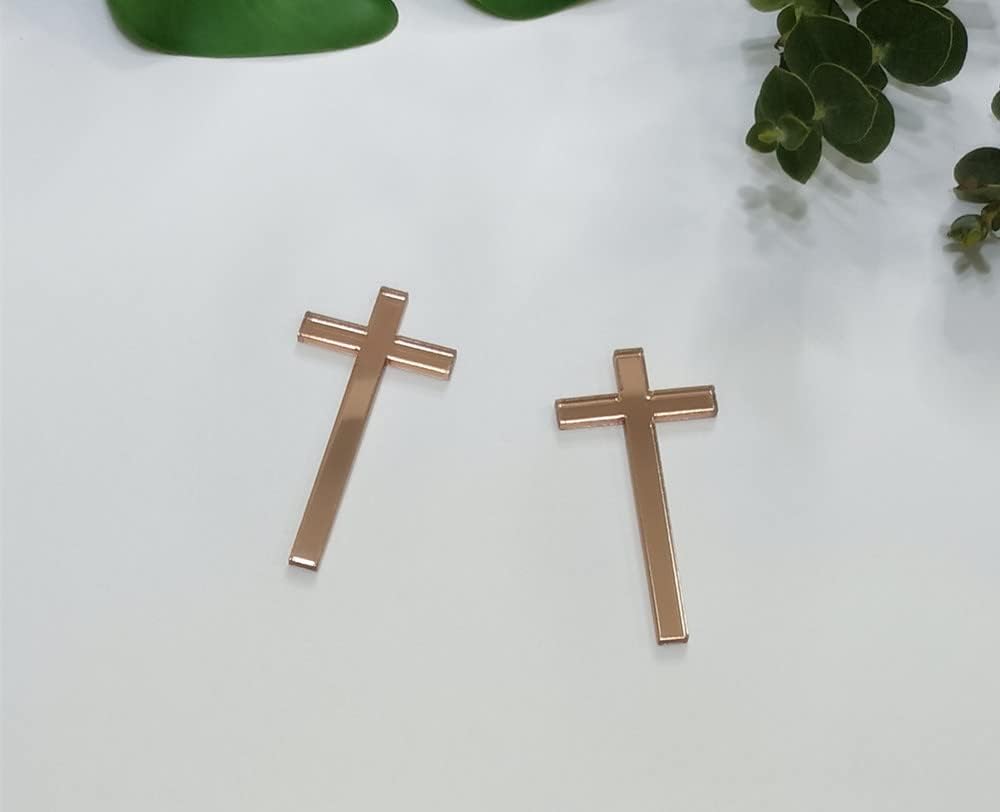 Amazon.com: 12pcs Slim Acrylic Cross Cake Charm, Christening Baptism ...