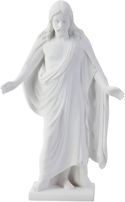 Amazon.com: 3" Inches Christus White Cultured Marble Jesus Christ ...