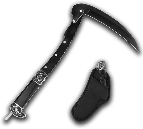 Amazon.com : Black Sharp Edge Folding Scythe, Two Section Foldable ...