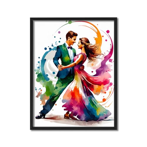 Amazon.com: Dancing Couple Watercolor Poster Salsa Dancers Room ...